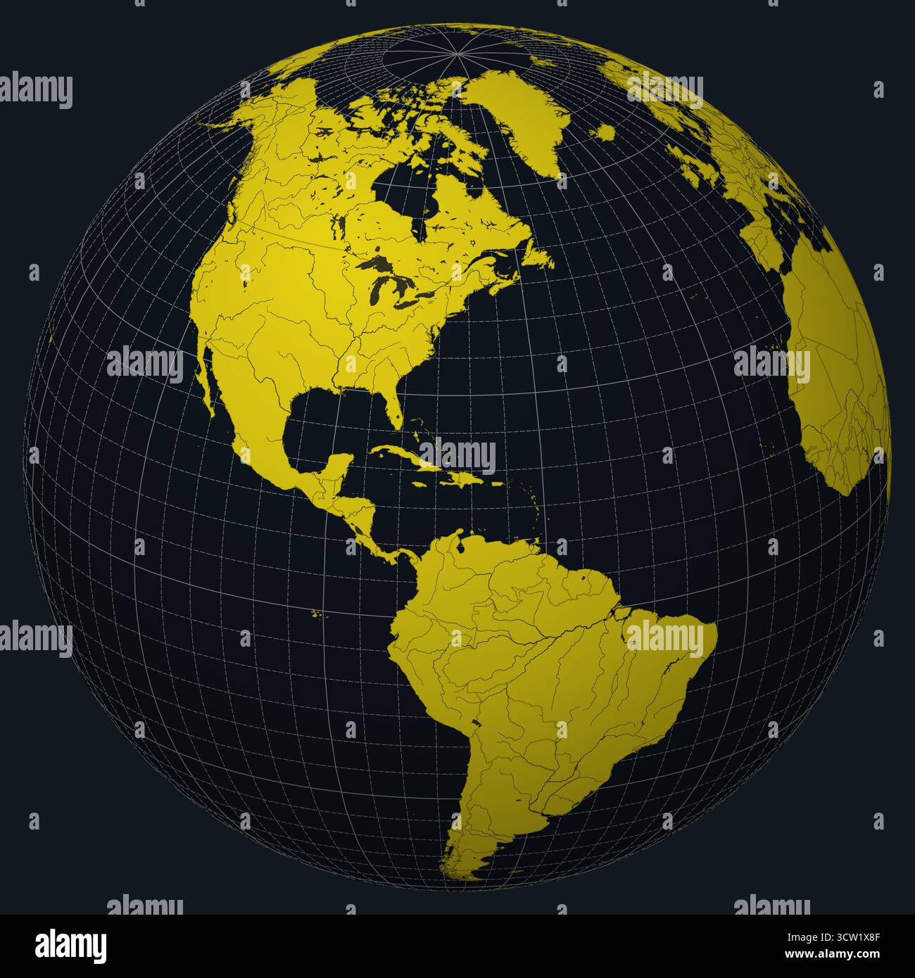 Turks and Caicos Islands on Globe. Country view on the world map in ...