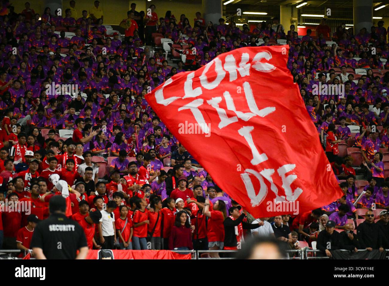 National Stadium, Singapore, 9th Oct 2025 — Singapore fans cheering the ...