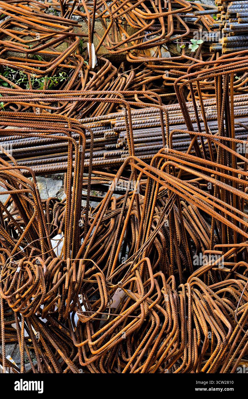 Bewehrungsstahl. Moniereisen auf der Baustelle. München Bayern ...