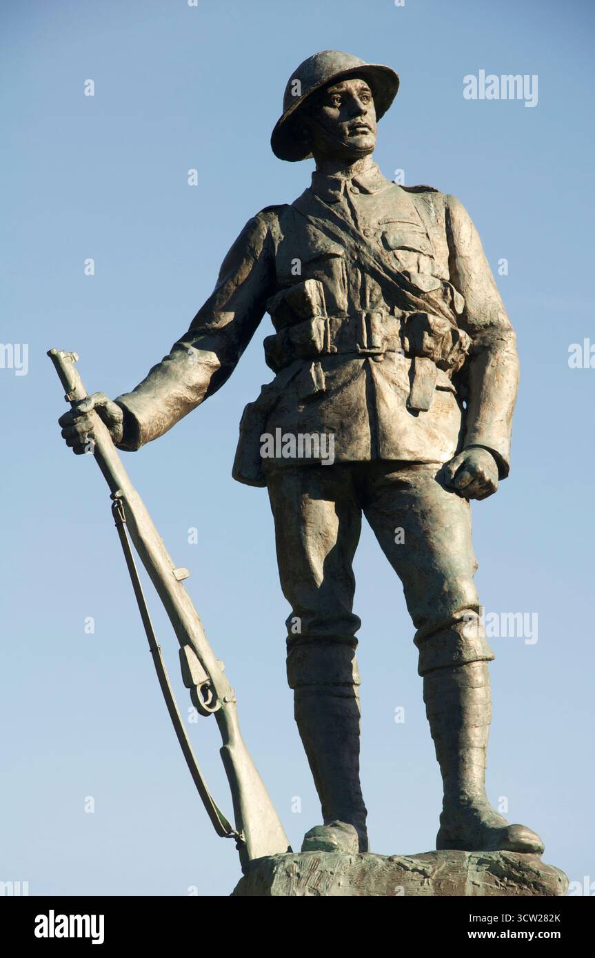 Bronze statue of a British First World War soldier, created by sculptor ...