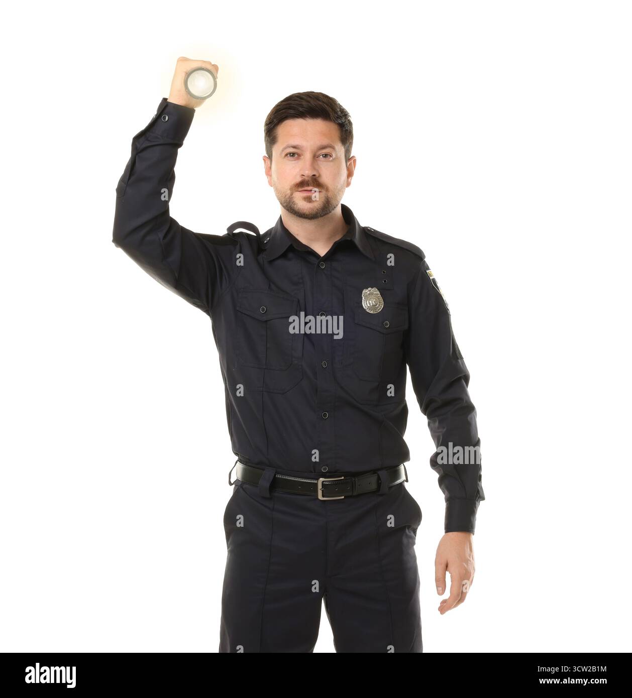 Male police worker in uniform Cut Out Stock Images & Pictures - Alamy