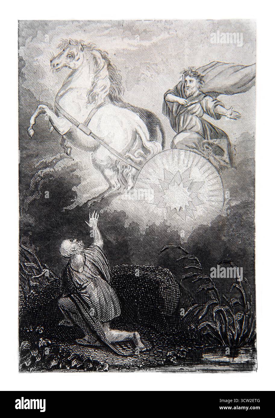 Hand-painted Illustration of Elijah Taken up to Heaven (2 Kings ...