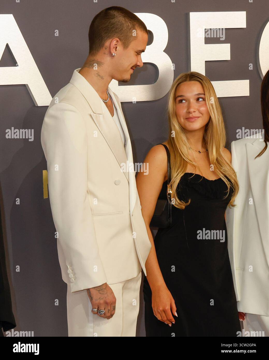 London, UK. 08th Oct, 2025. Romeo Beckham and Harper Beckham attend the ...