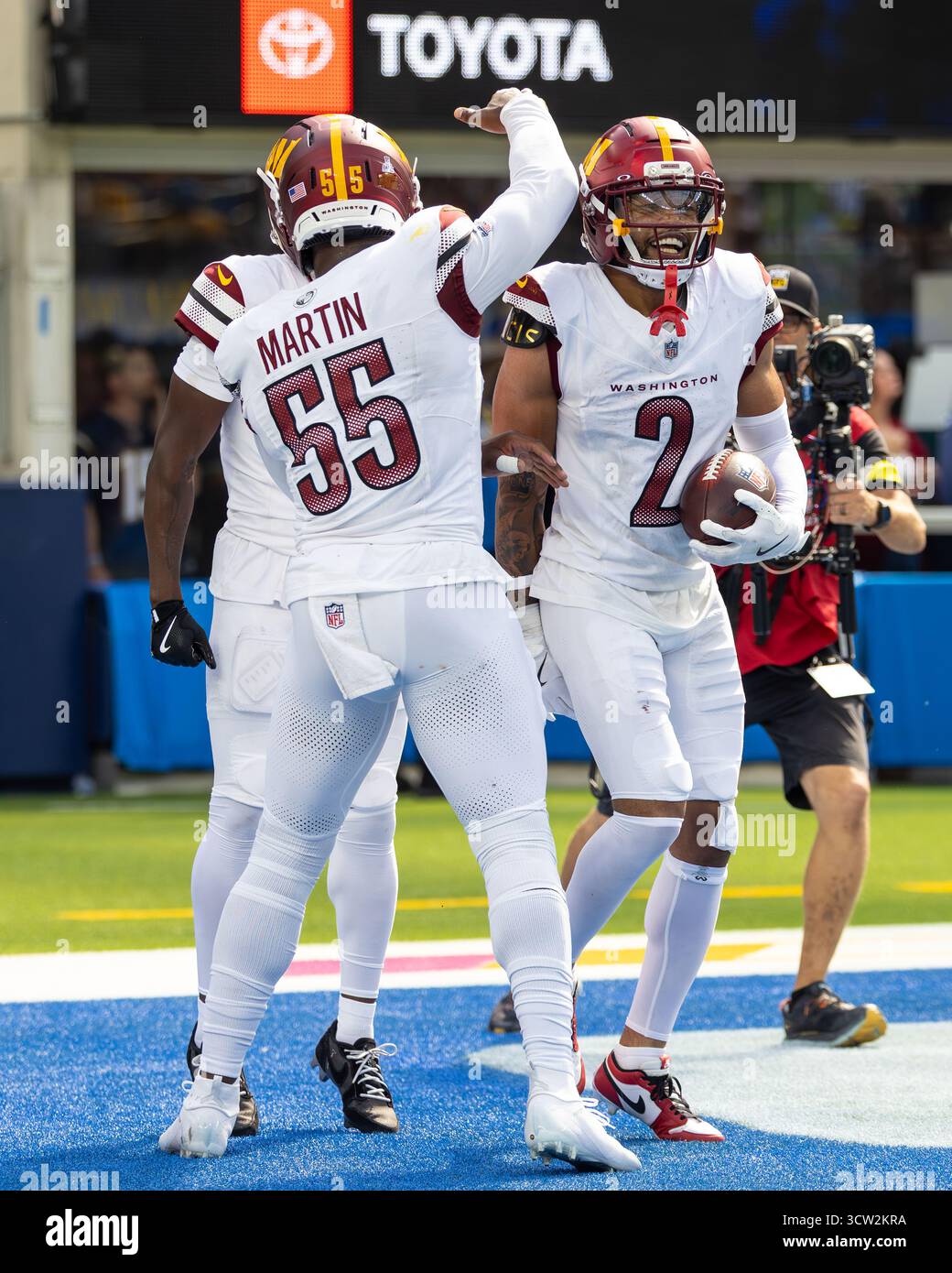 Washington Commanders cornerback Marshon Lattimore (2) celebrates the ...
