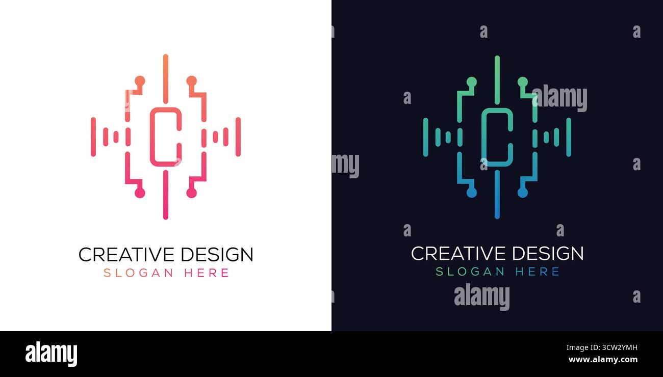 technology gradian color letter c logo Stock Vector Image & Art - Alamy