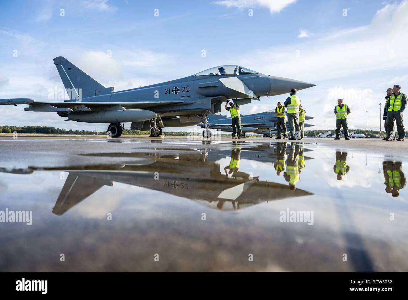 Greven, Germany. 09th Oct, 2025. Eurofighters from the Tactical Air ...