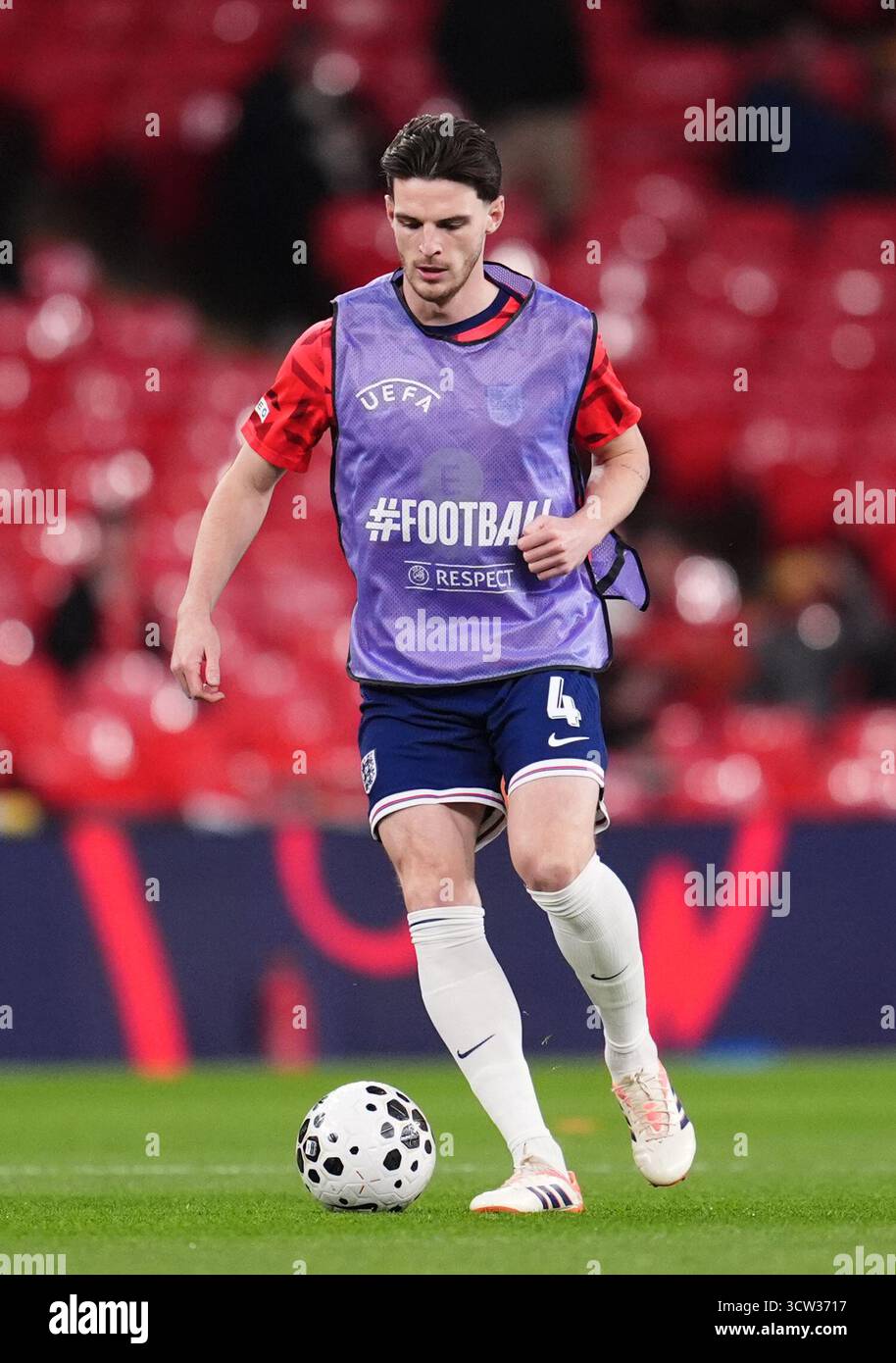 England's Declan Rice warming up before the international friendly ...