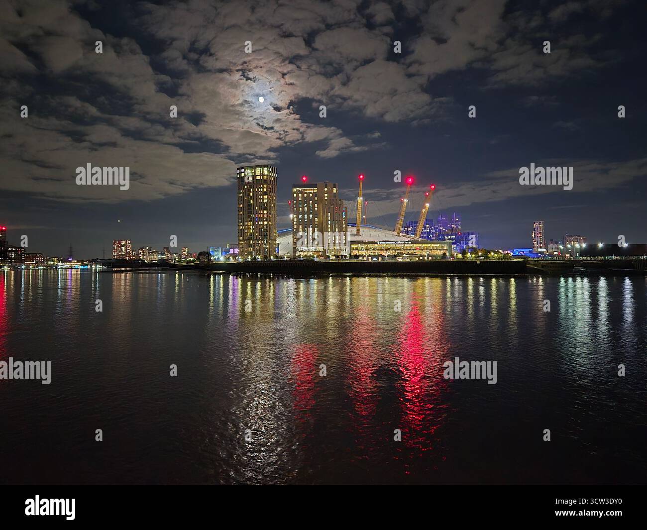 o2 (Millennium Dome) lit up at night, London Stock Photo - Alamy