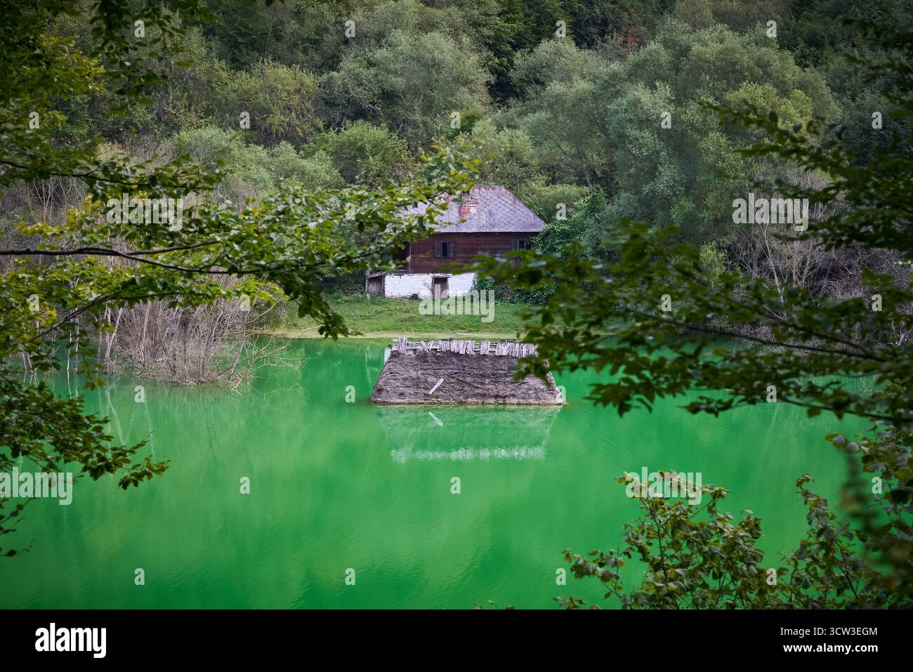 The toxic lake poisoned with unreal colors in the village of Geamana ...