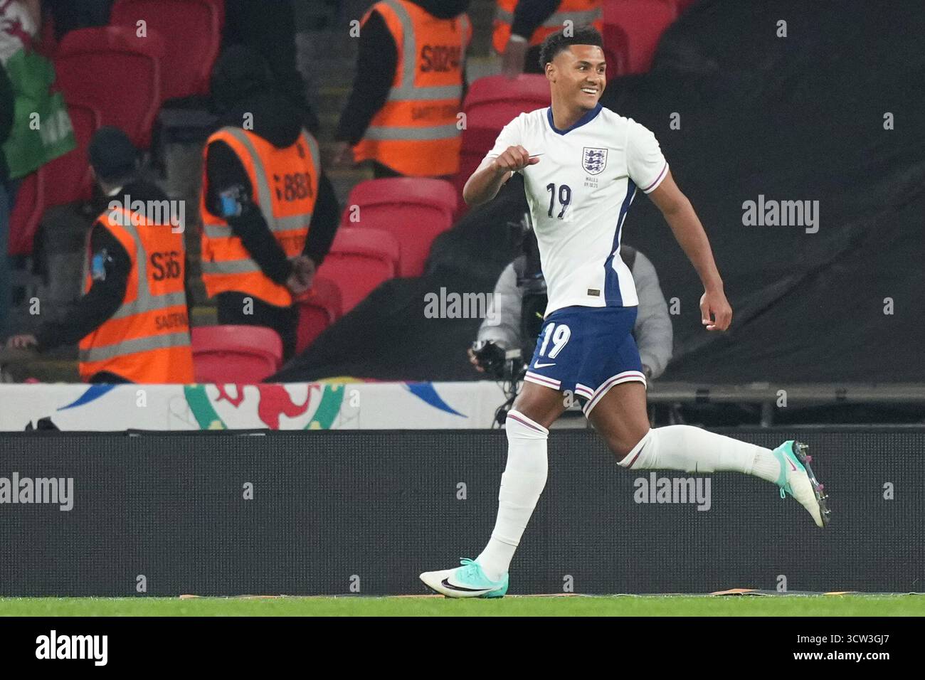 England's Ollie Watkins celebrates after scoring his side's second goal ...