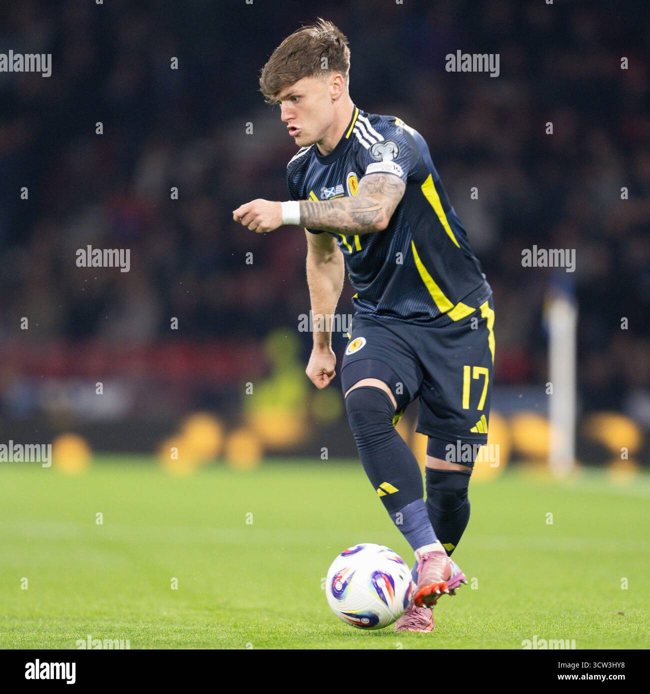 GLASGOW, SCOTLAND - OCTOBER 09: Scotland's Ben Gannon-Doak in action ...