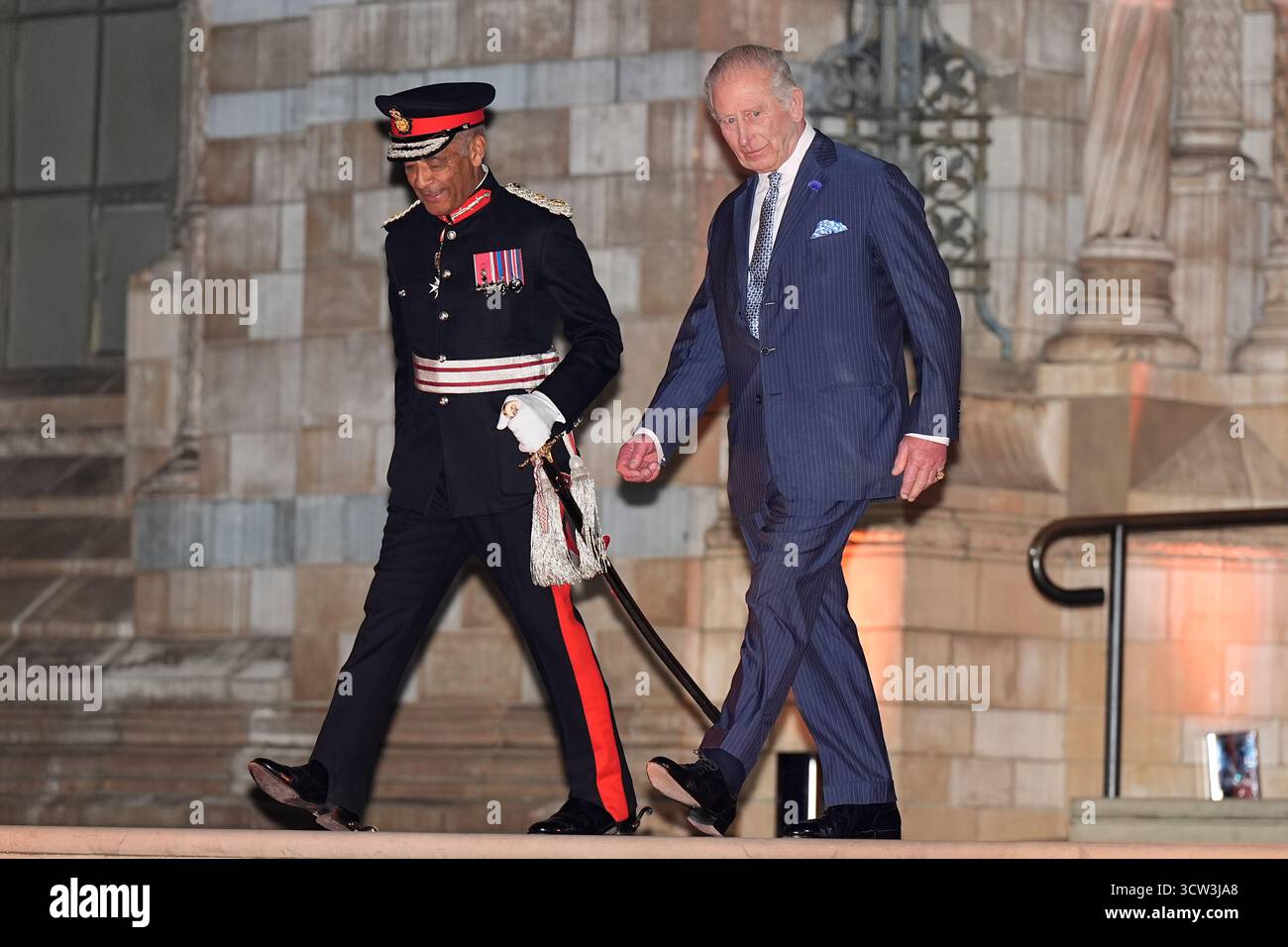 King Charles III walks with the Lord-Lieutenant of Greater London, Sir ...