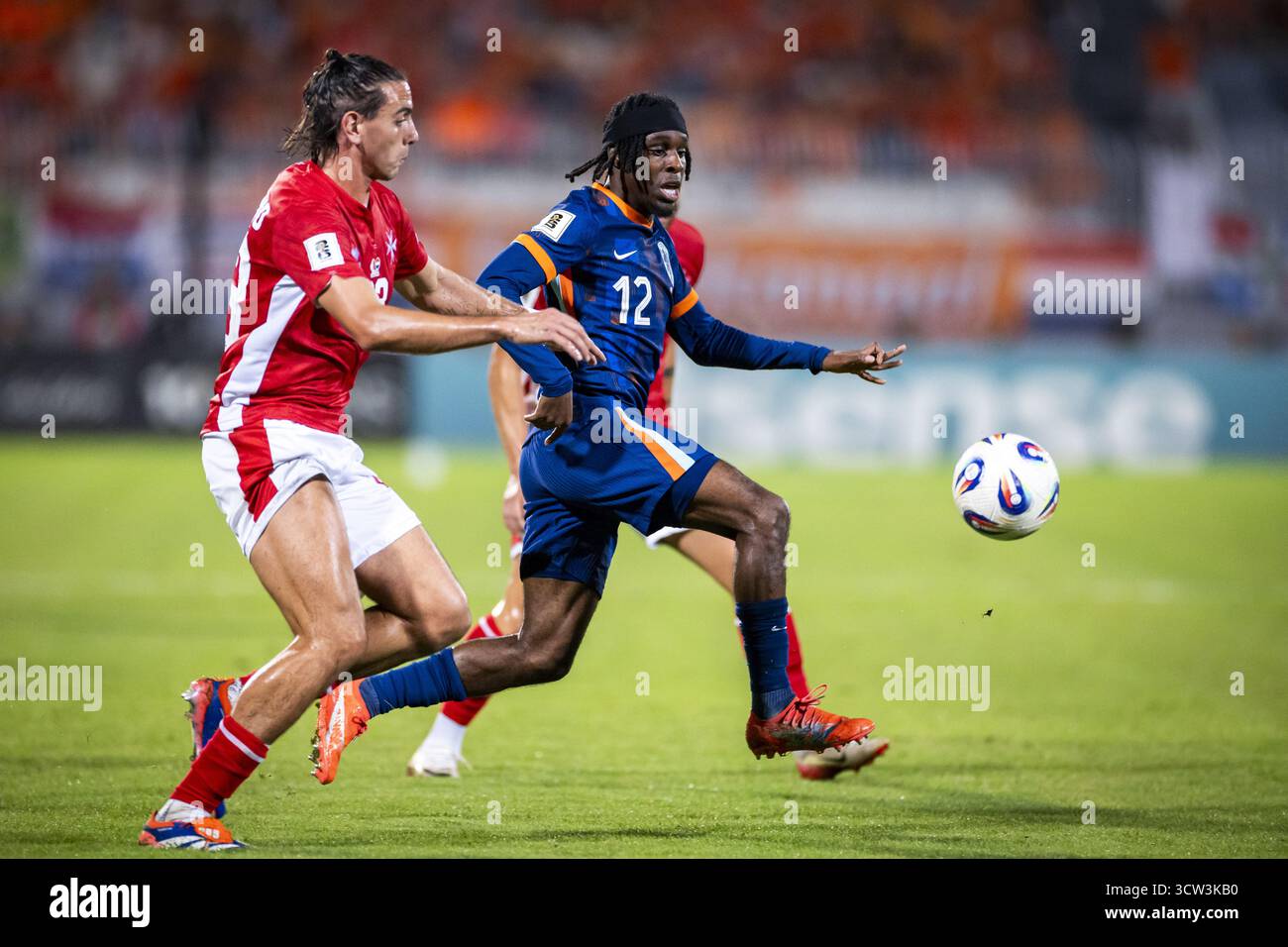 ATTARD - (l-r) Alexander Satariano of Malta and Jeremie Frimpong of the ...
