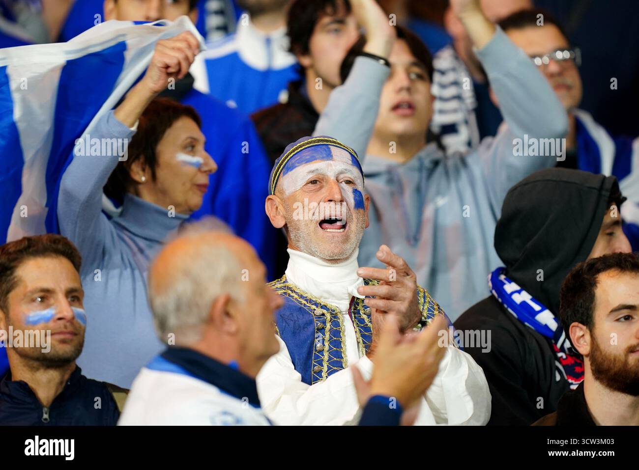 Greece fans during the FIFA World Cup European Qualifying match at ...