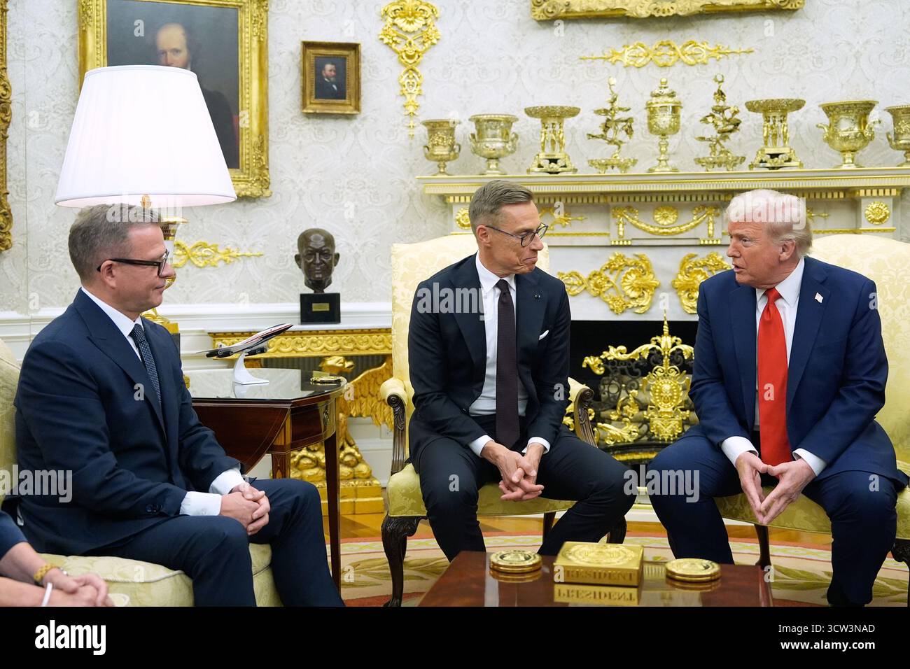 President Donald Trump and Finland's President Alexander Stubb meet in ...