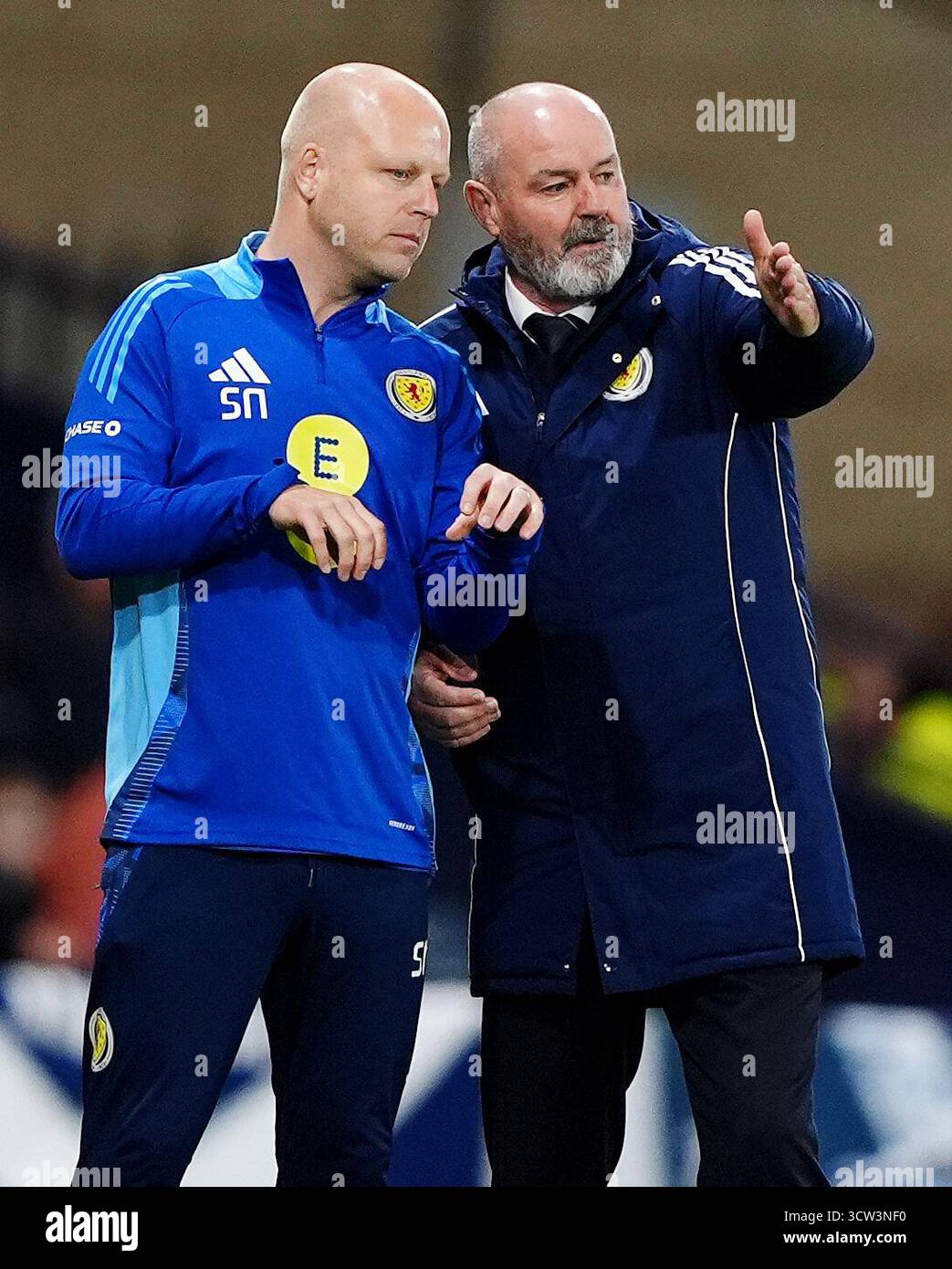 Scotland manager Steve Clarke (right) and assistant manager Steven ...