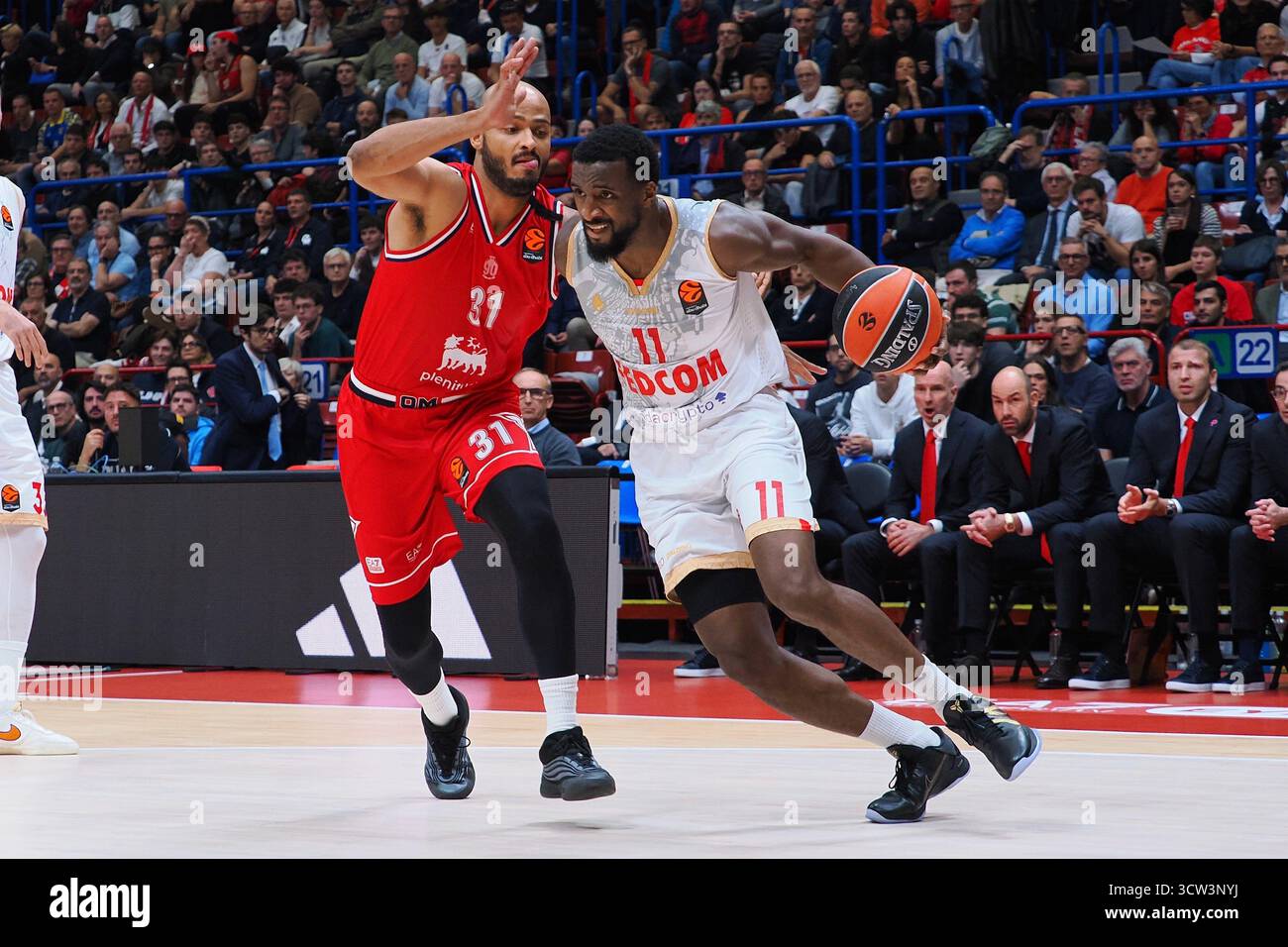 Alpha Diallo (AS Monaco) & Shavon Shields (EA7 Emporio Armani Olimpia ...