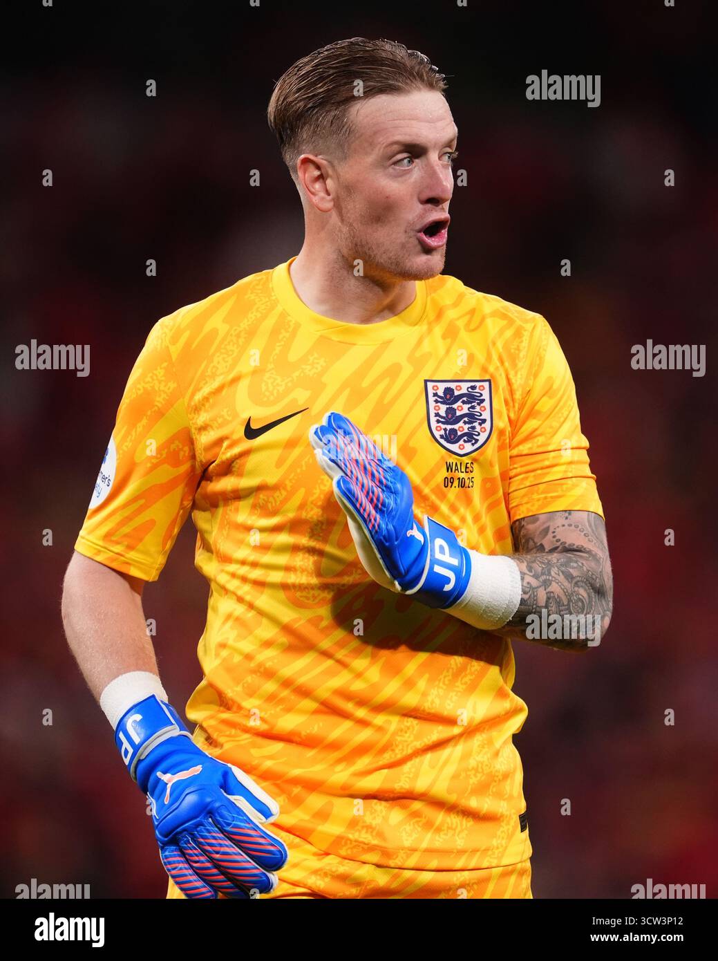 England goalkeeper Jordan Pickford during the international friendly ...