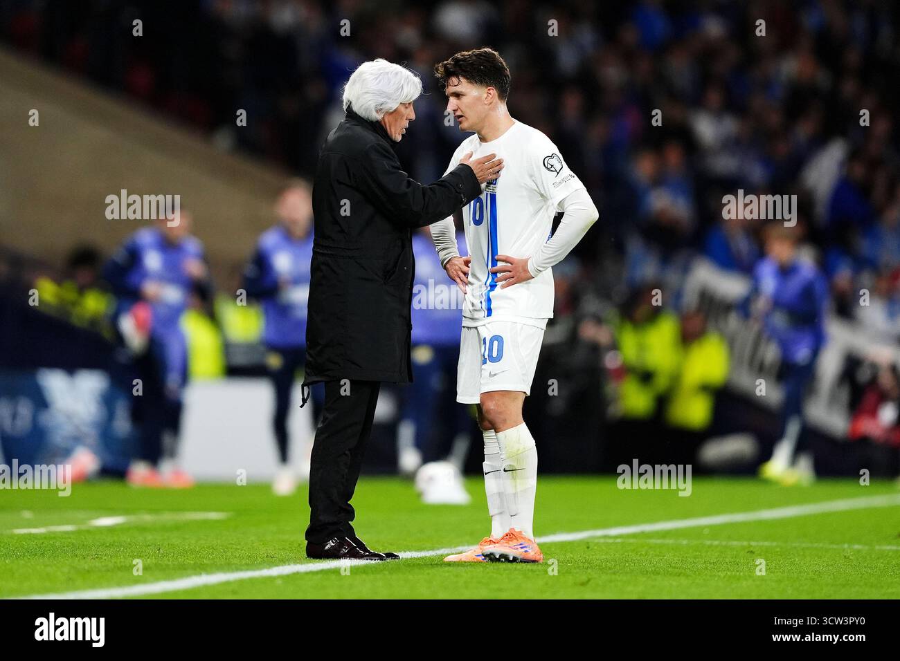 Greece manager Ivan Jovanovic (left) and Christos Tzolis during the ...