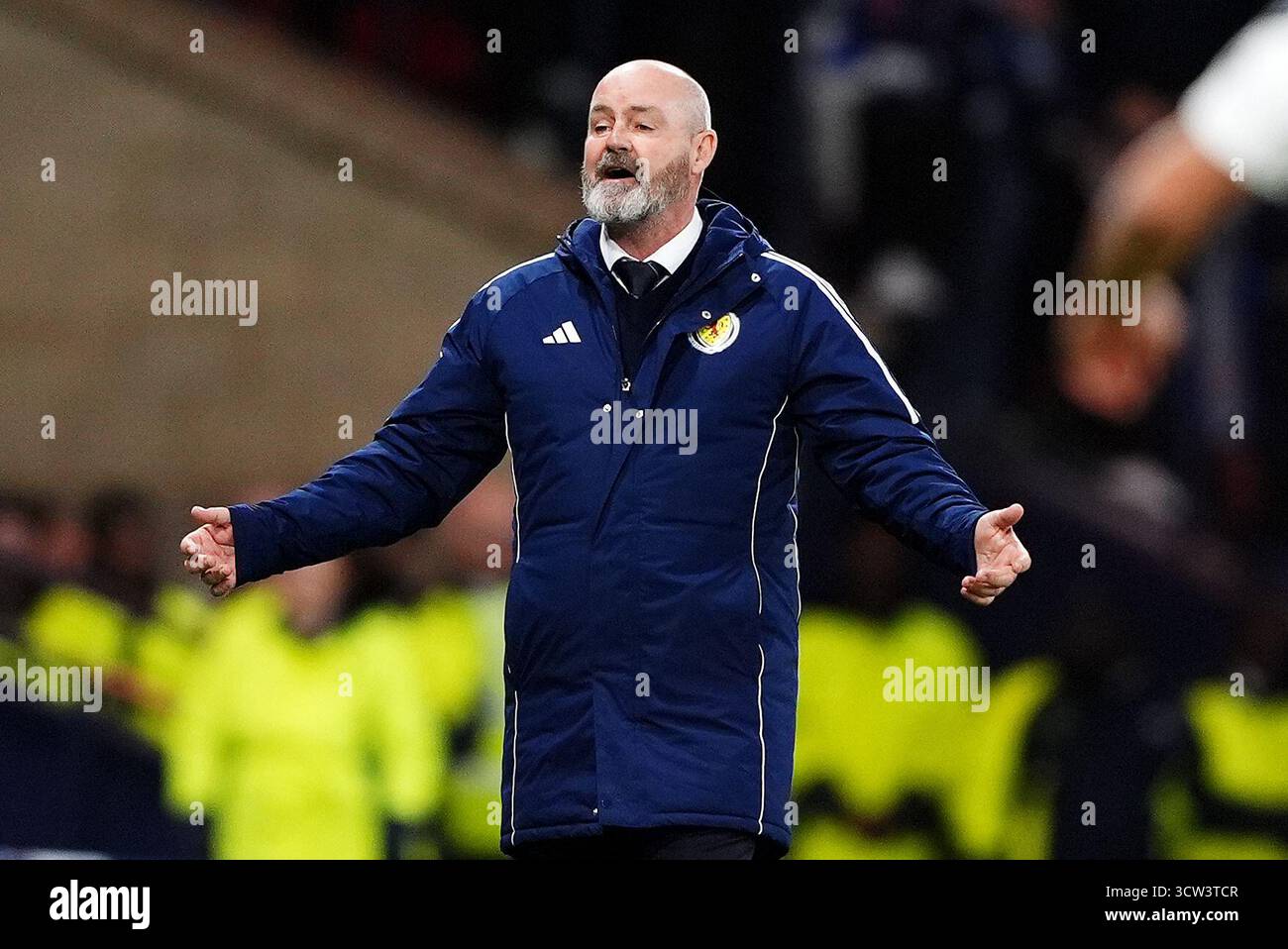 Scotland manager Steve Clarke gestures on the touchline during the FIFA ...