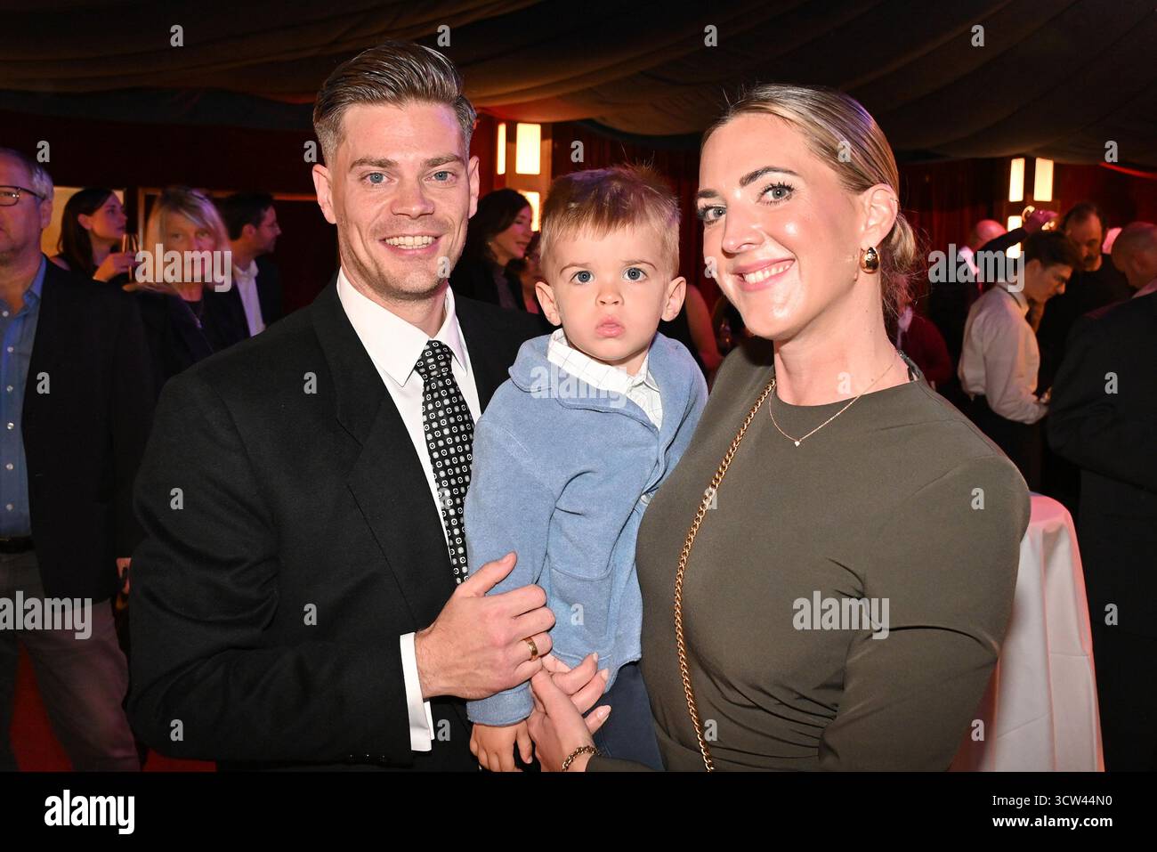 Julien Fuchsberger with his son Julius Fuchsberger and wife Natalie ...