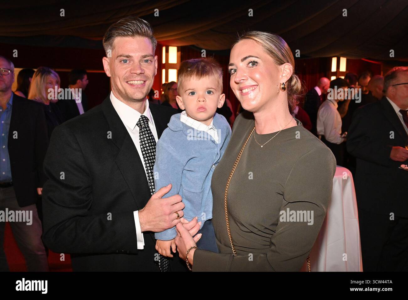 Julien Fuchsberger with his son Julius Fuchsberger and wife Natalie ...