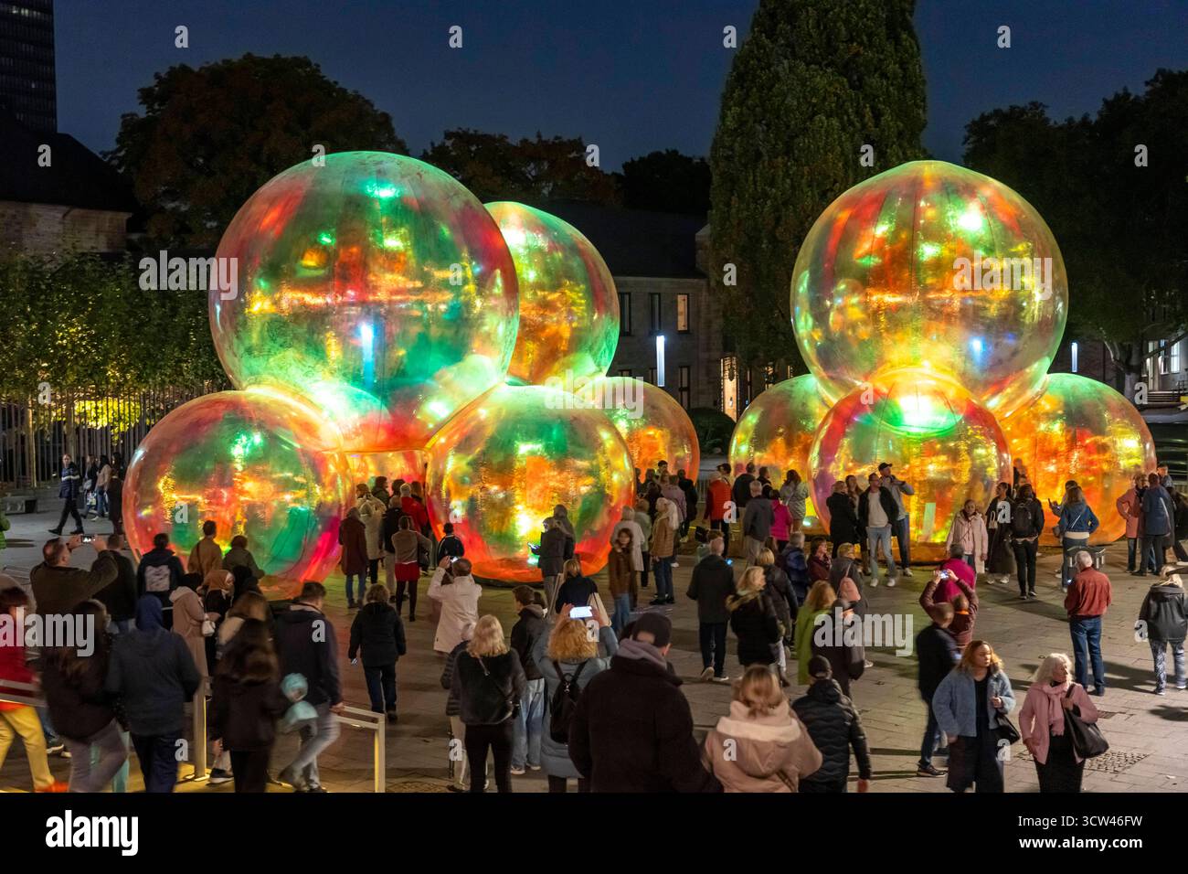 Das 10. Essen Light Festival, in der Innenstadt, zweitgrößte Lichtkunstfestival in Deutschland ...
