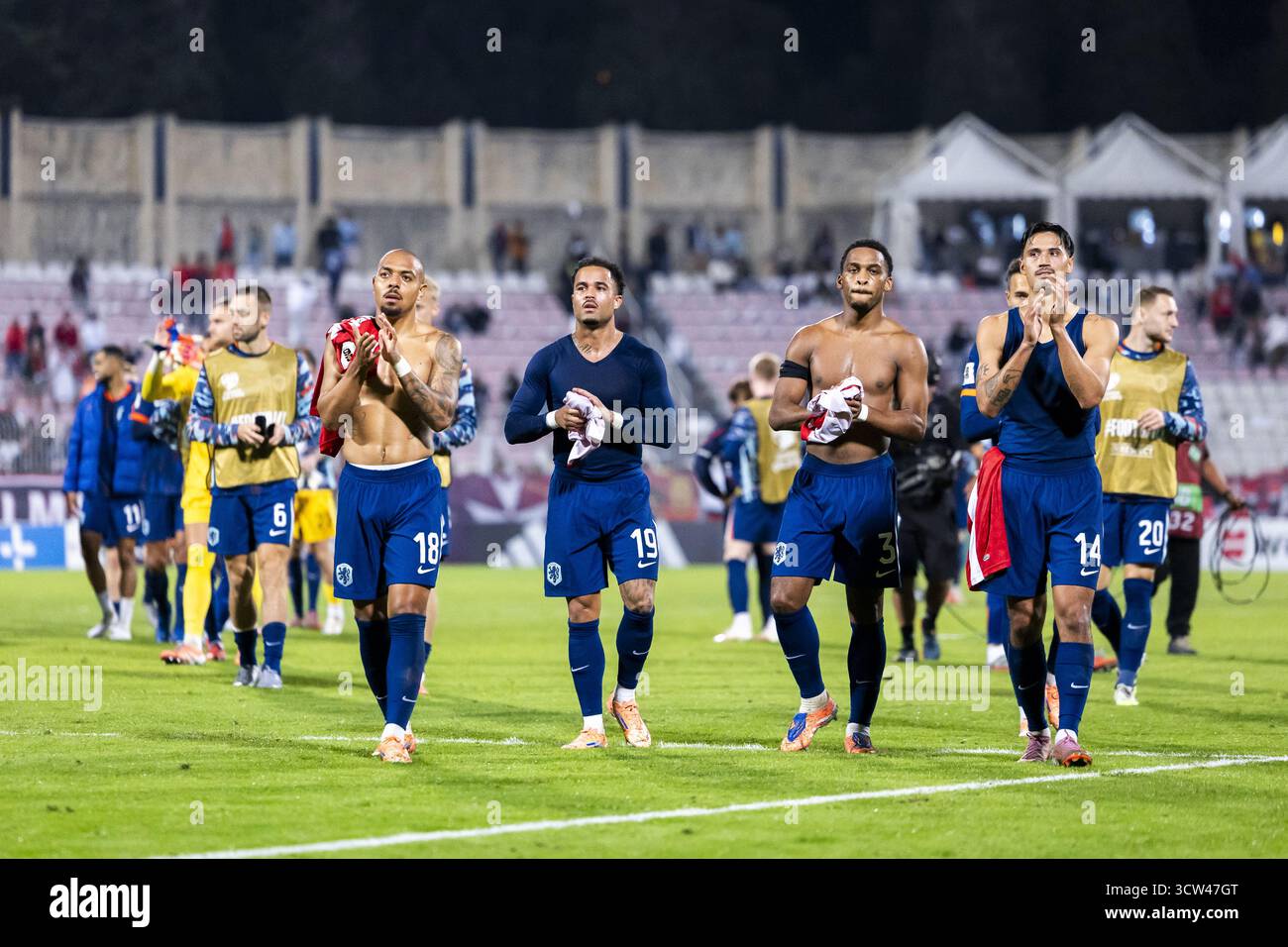 ATTARD - Players of the Netherlands national team at the National Stadium after the Dutch team's ...