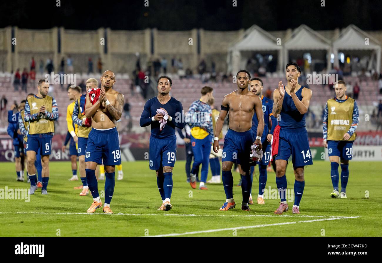 ATTARD - (l-r) Donyell Malen, Justin Kluivert, Jurriën Timber, and ...