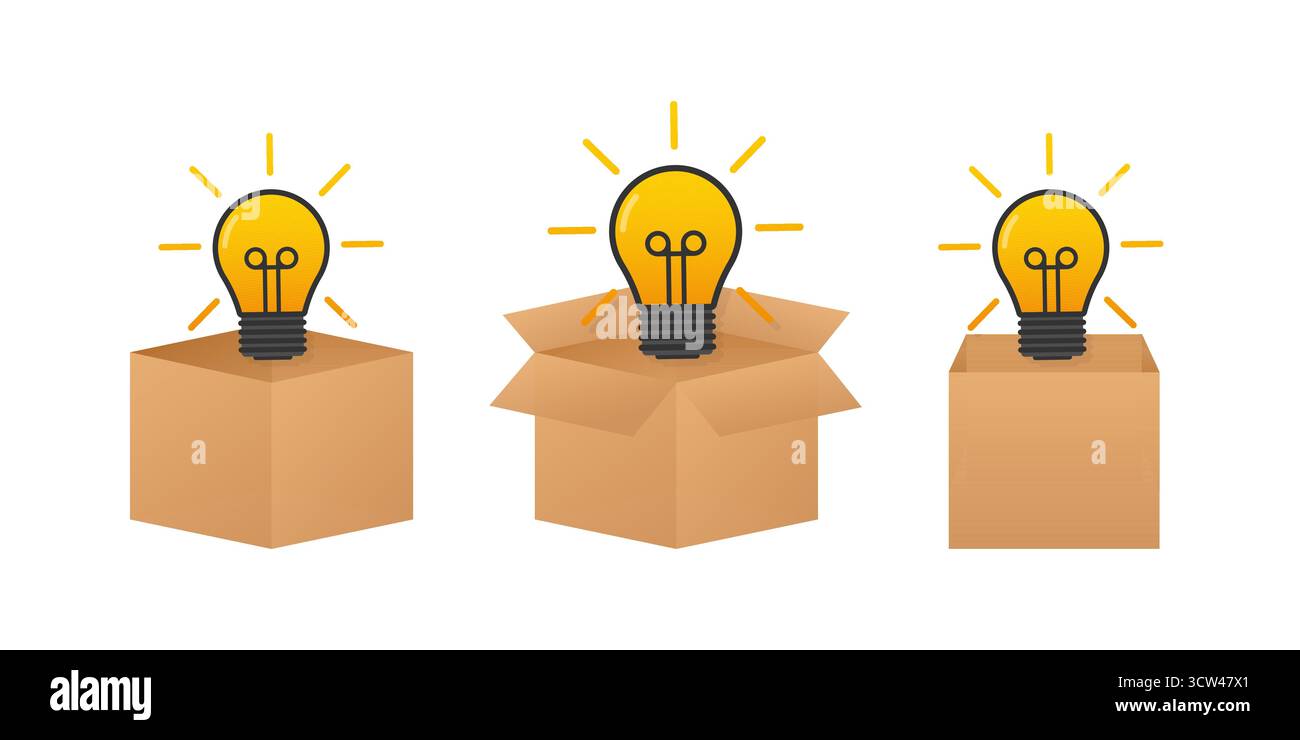 Out of the box thinking Stock Vector Images - Alamy