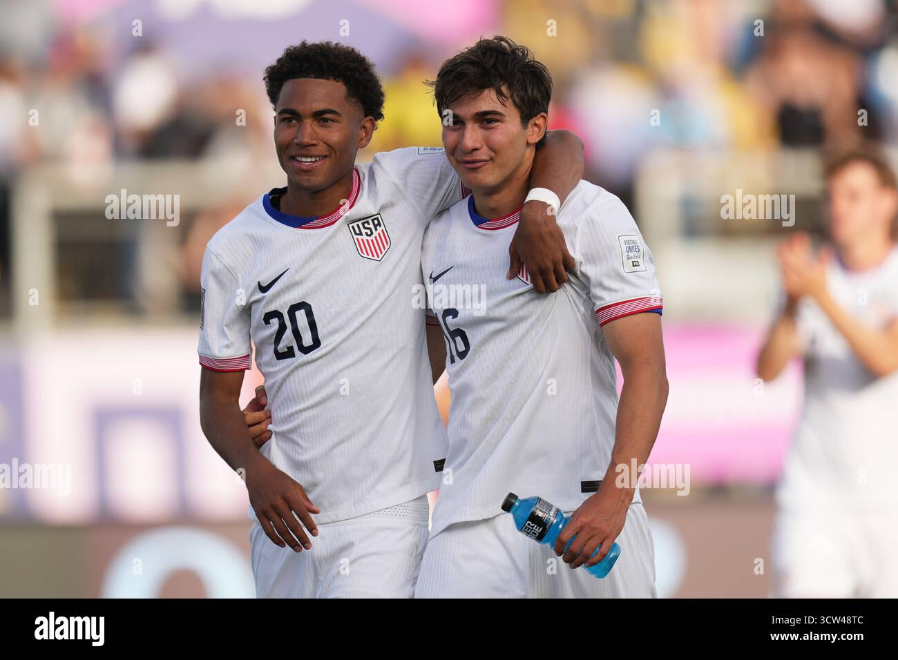 United States' Zavier Gozo, left, and United States' Ethan Kohler ...