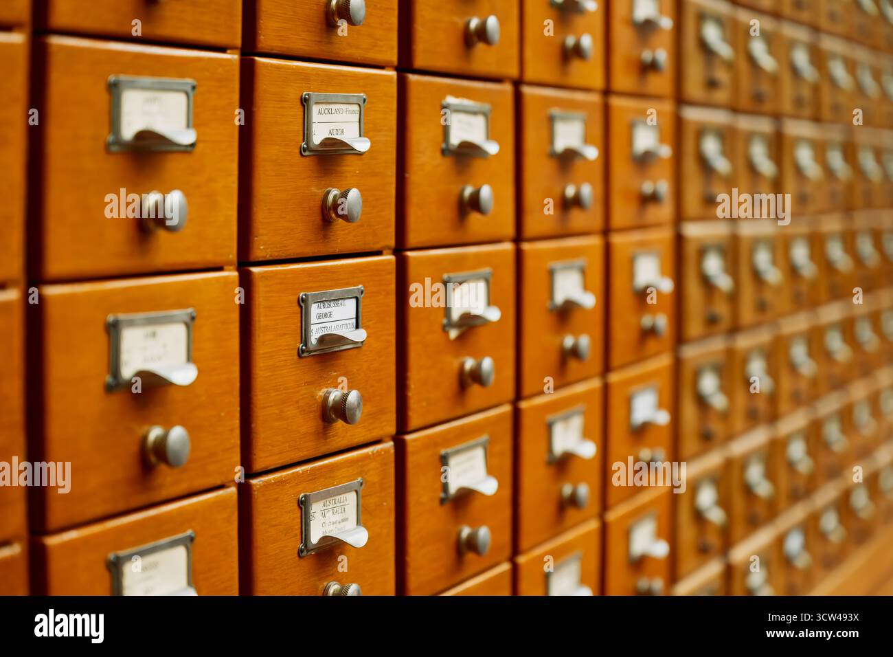Library index cards in the reading room of the State Library of NSW ...