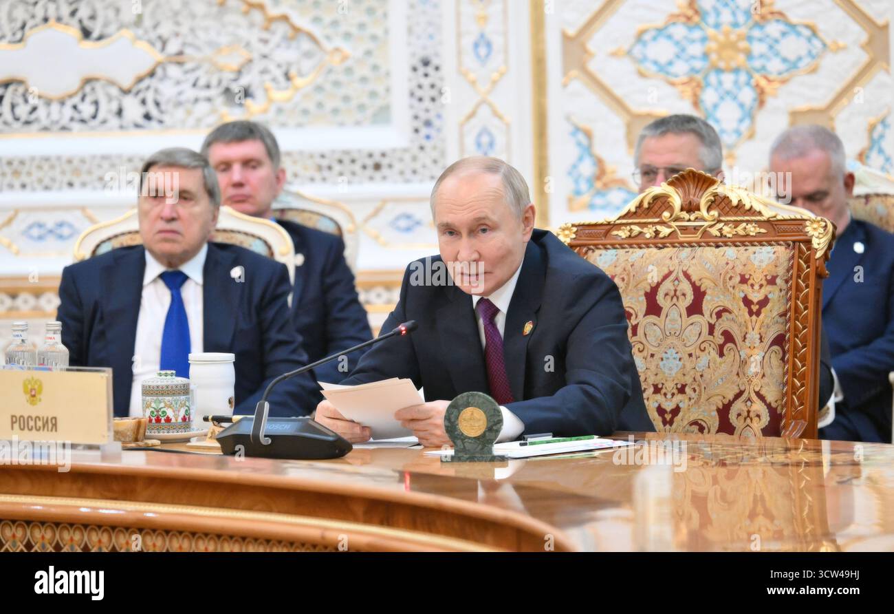 Dushanbe, Tajikistan. 09th Oct, 2025. Russian President Vladimir Putin ...
