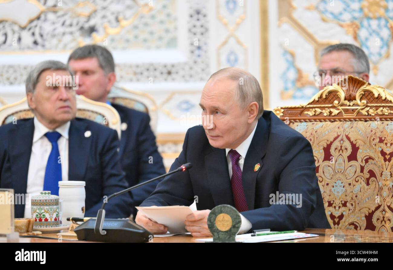 Dushanbe, Tajikistan. 09th Oct, 2025. Russian President Vladimir Putin ...