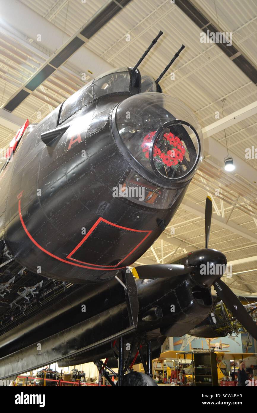Canadian-built Avro Lancaster Mk X, the famous WW2 bomber, on display ...