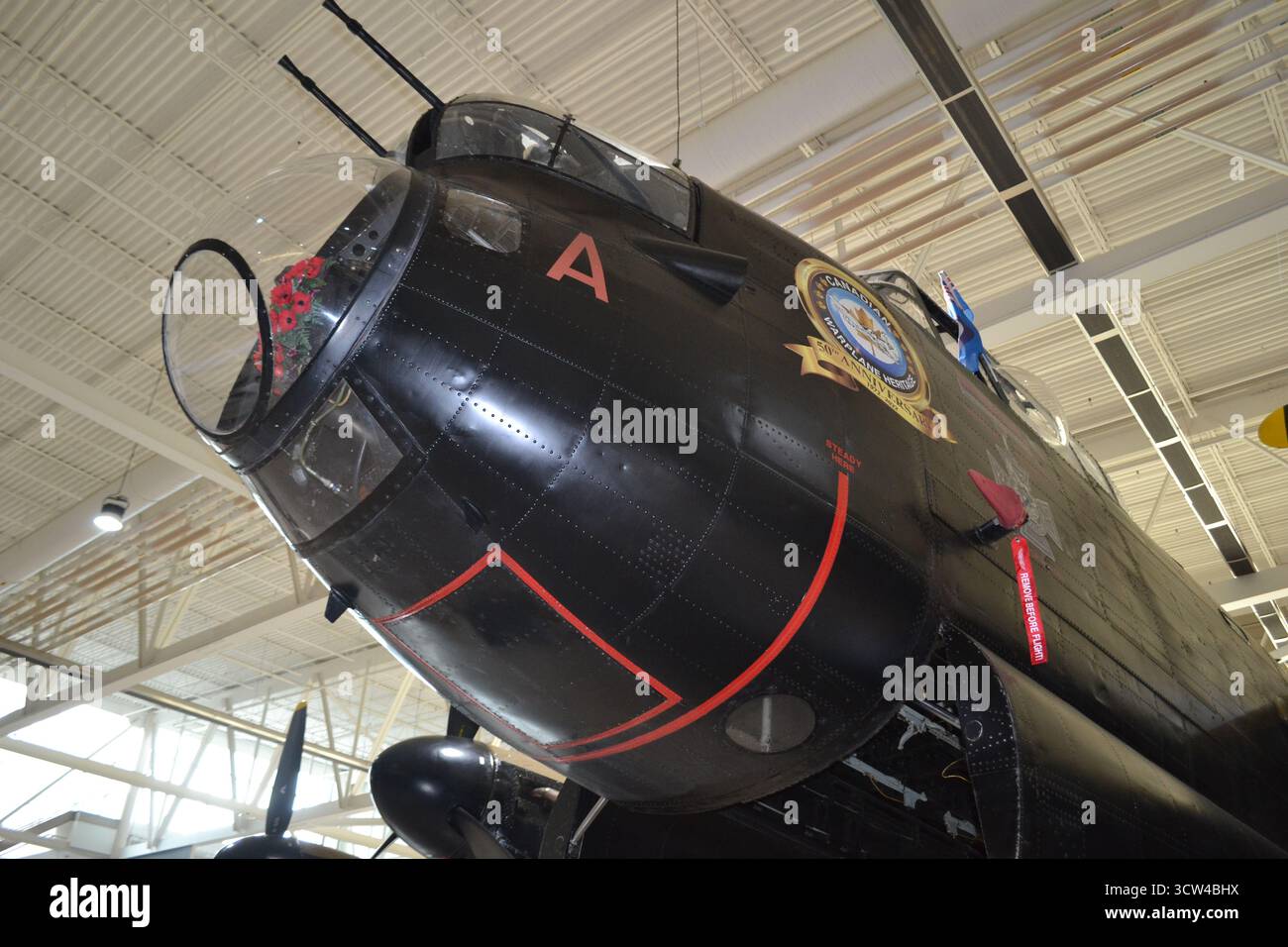 Canadian-built Avro Lancaster Mk X, the famous WW2 bomber, on display ...