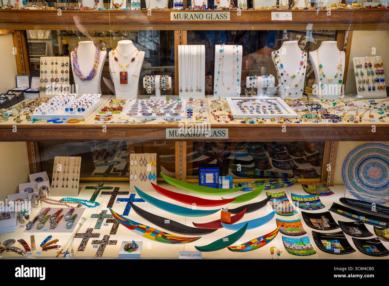 Venice Italy - September 2 2025: Murano Glass Jewelry and Art on ...