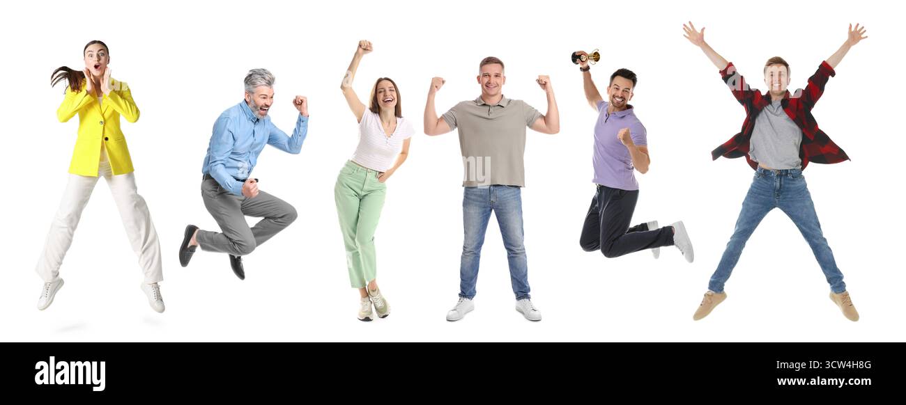 Set young people celebrating Cut Out Stock Images & Pictures - Alamy