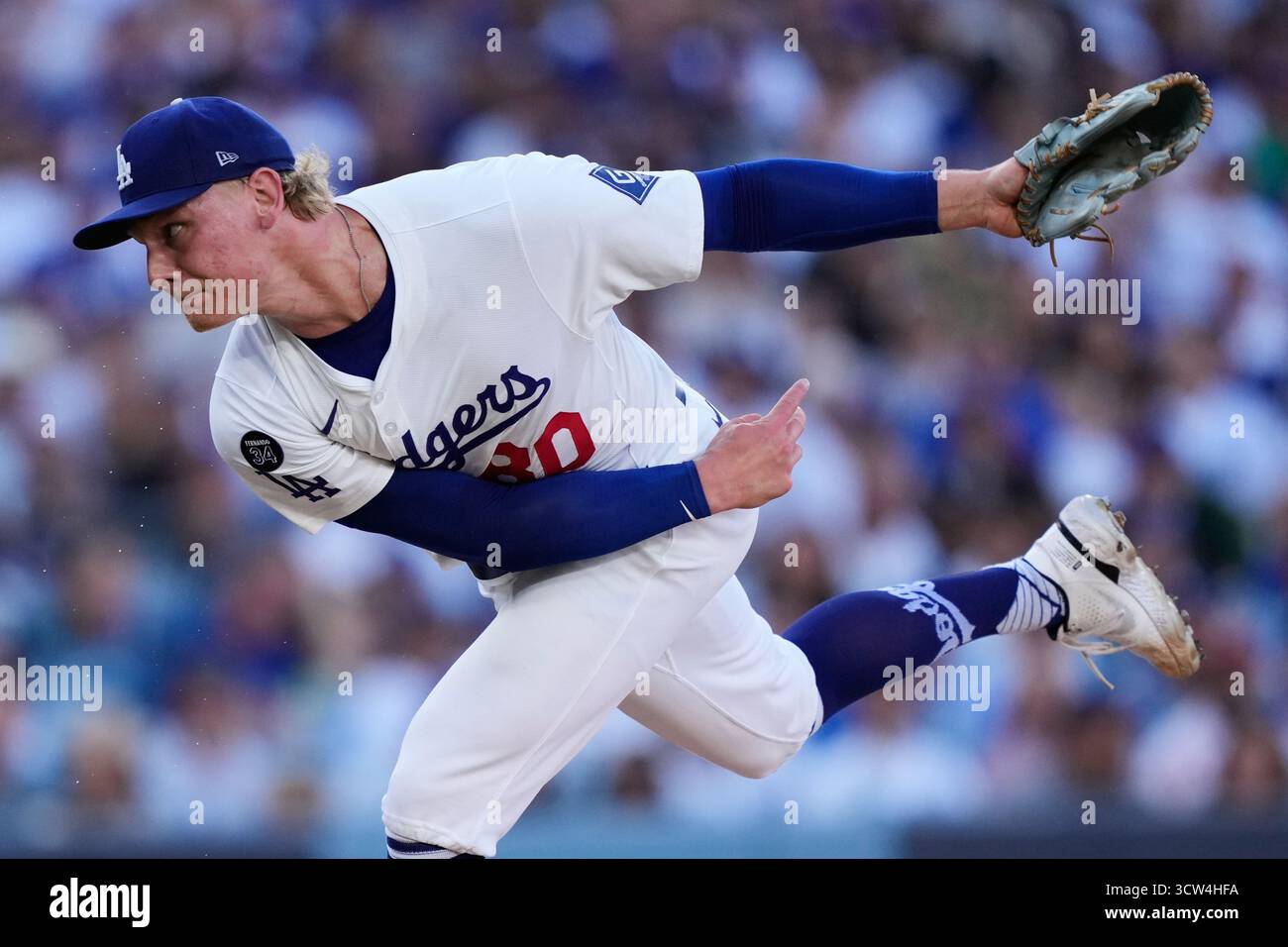 Los Angeles Dodgers pitcher Emmet Sheehan throws to a Philadelphia ...