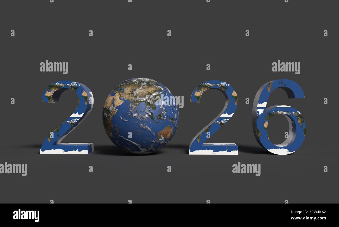 3d 2026 future year concept hi-res stock photography and images - Alamy