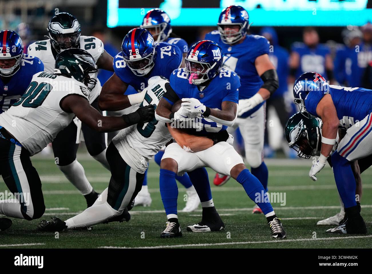 New York Giants' Tyrone Tracy Jr. plays during the first half of an NFL ...