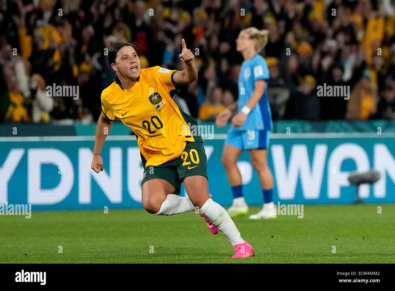FILE - Australia's Sam Kerr celebrates after scoring her side's first ...