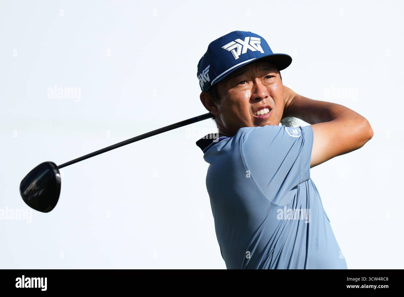 David Lipsky, of the U.S., tees off on the first hole during the second round of the Baycurrent ...