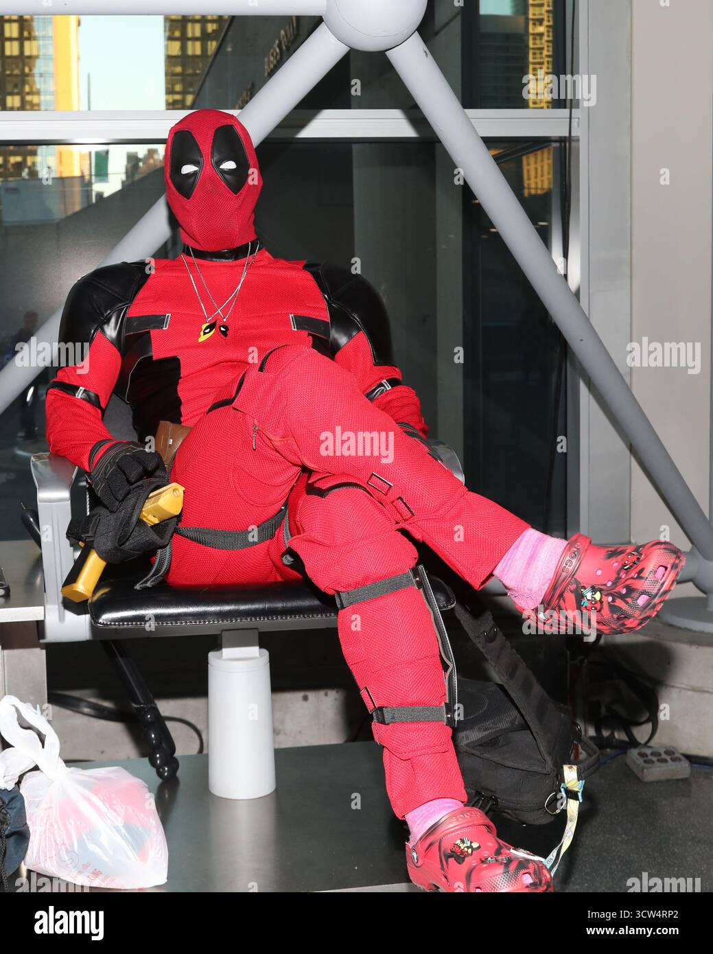 New York, New York, USA. 9th Oct. 2025. A Cosplayer dressed as Deadpool ...