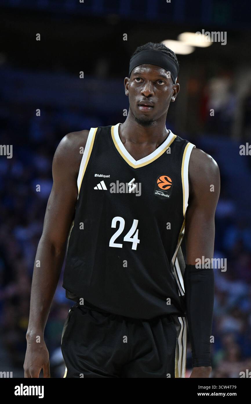 Madrid, Spain. 09th Oct, 2025. Mbaye Ndiaye of LDLC Asvel Villeurbanne ...