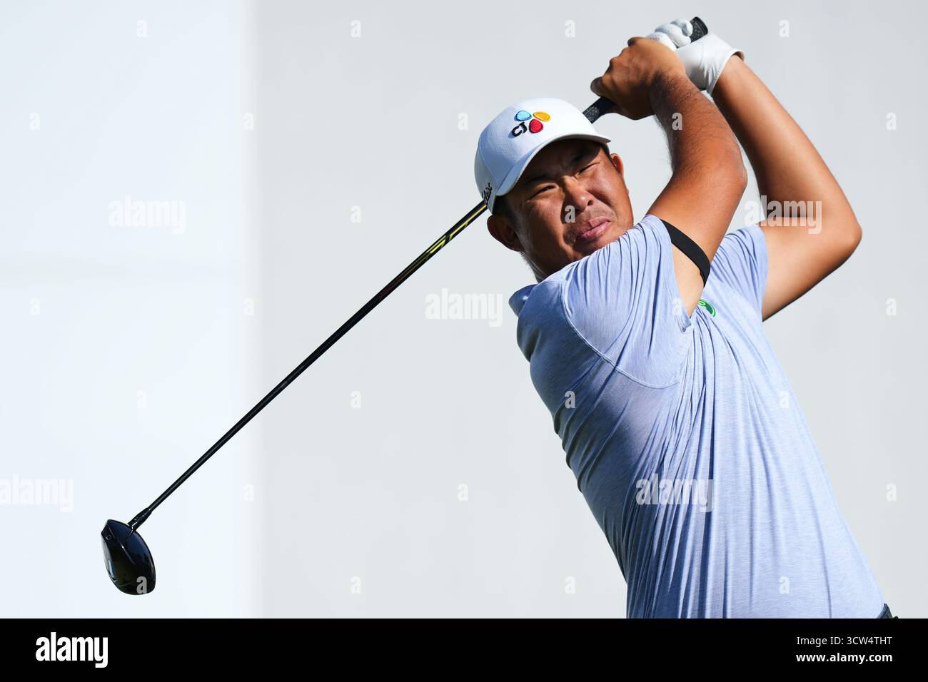 An Byeong-hun of South Korea tees off on the first hole during the second round of the ...