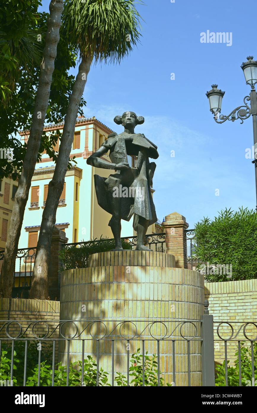 Monument dedicated to the bullfighter Juan Belmonte in the Triana neighborhood of Seville ...