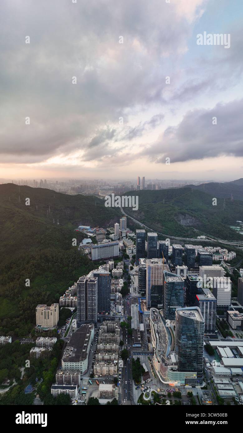 Aerial photography of Lianhua Mountain Park in Futian CBD Civic Center ...