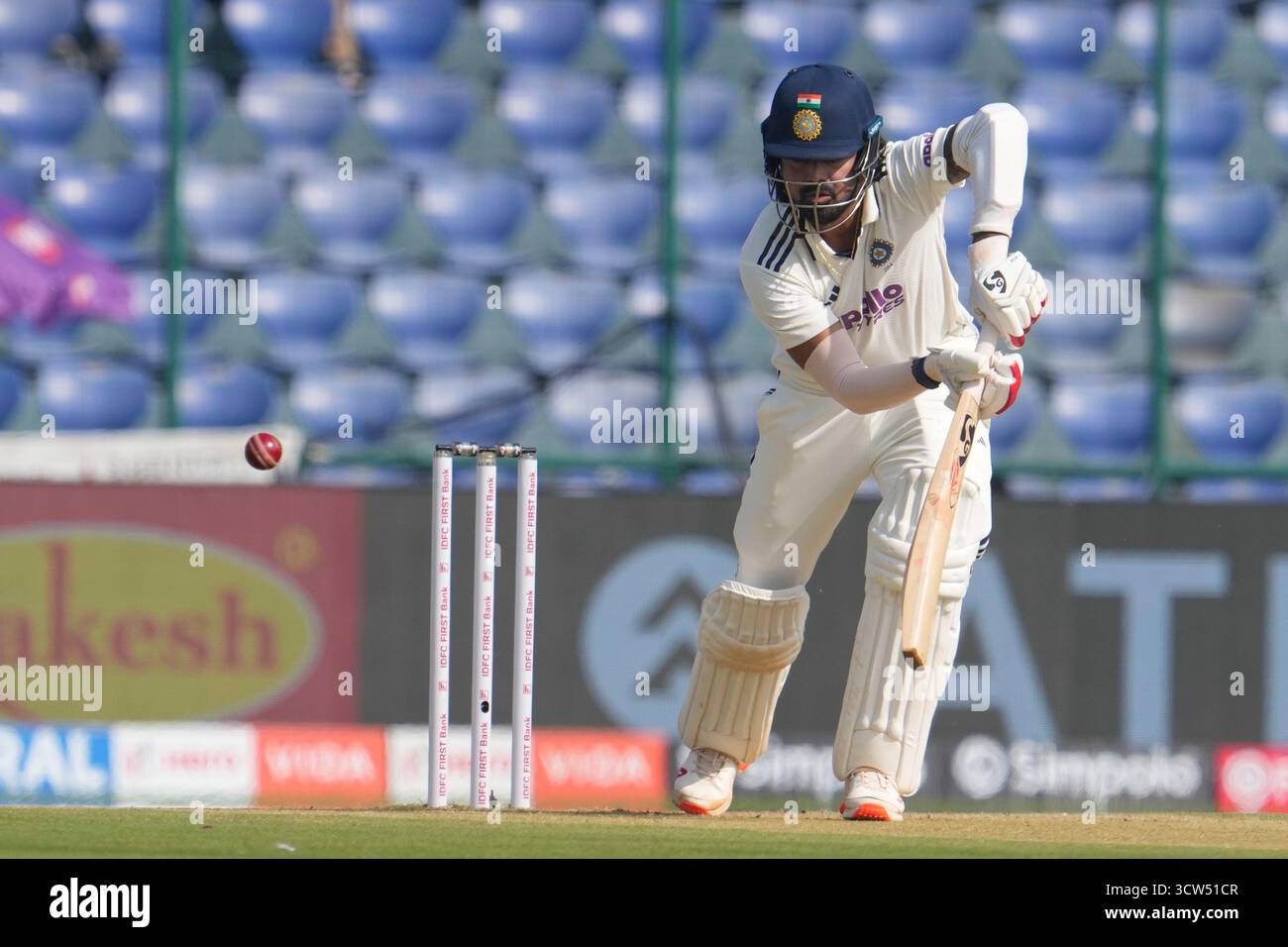 India's KL Rahul plays a shot on the first day of the second cricket ...