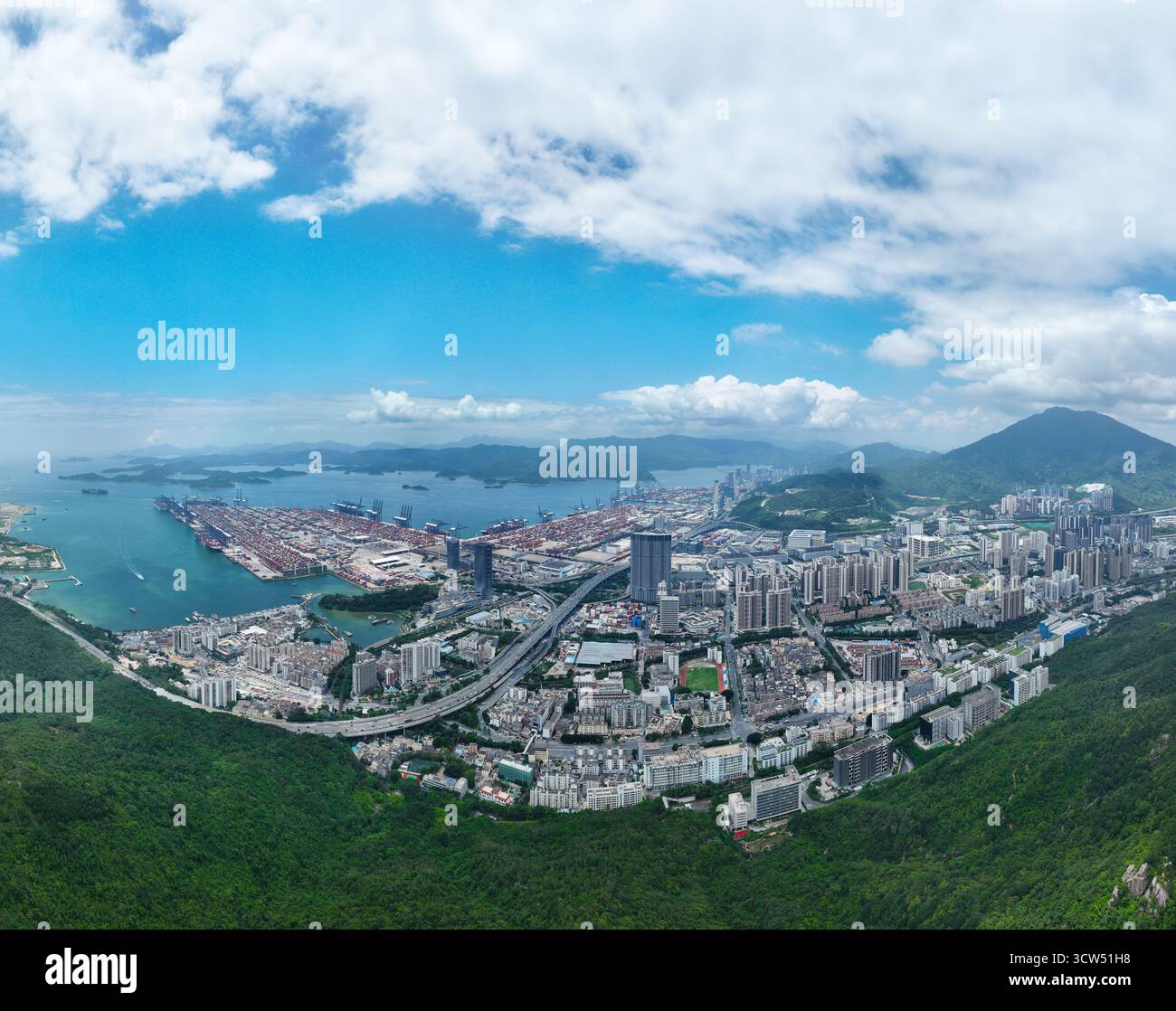 Aerial photography of Yantian Port in Yunhai Park, Sanzhoutang ...